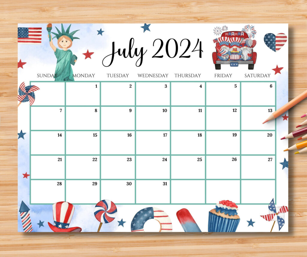 July Calendar Editable 2024 | Printable Calendar