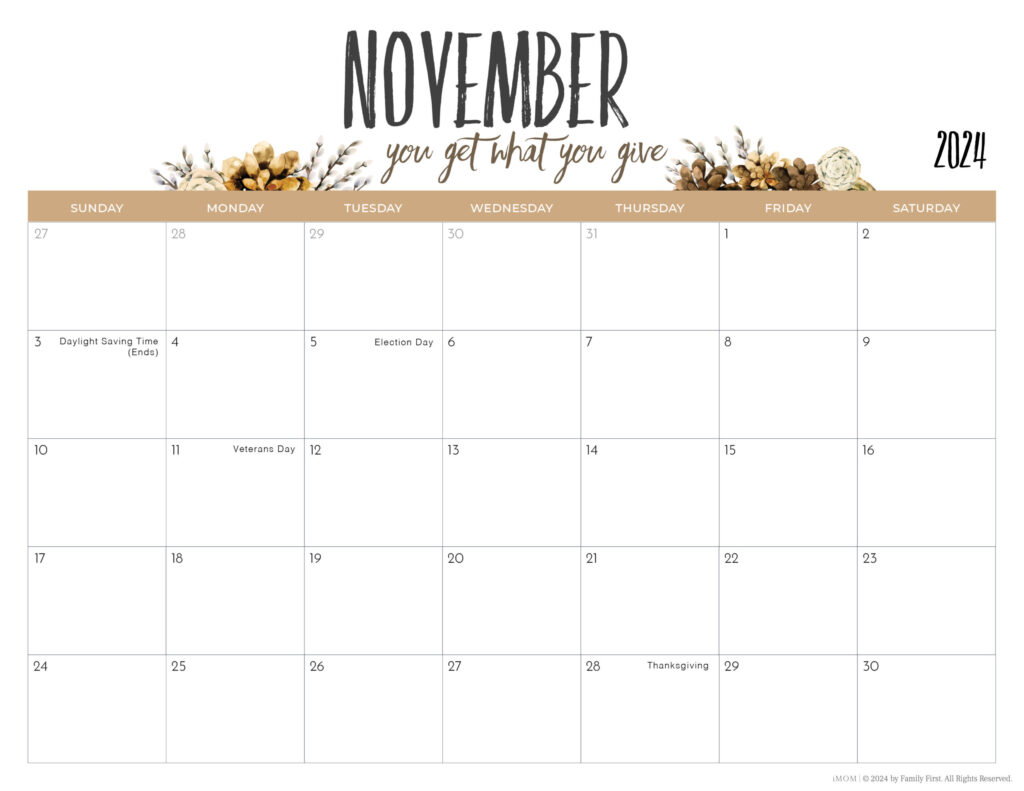 November 2024 Printable Calendar Imom | Printable Calendar