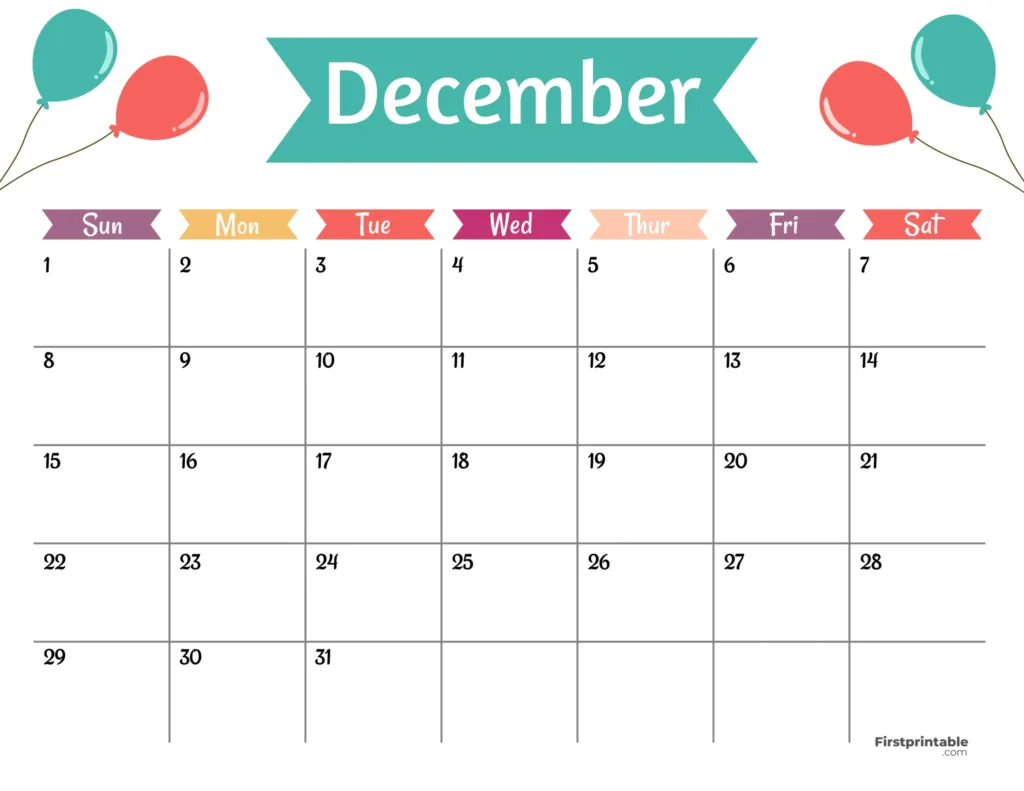 Blank December 2024 Calendar Printable And Children | Printable Calendar