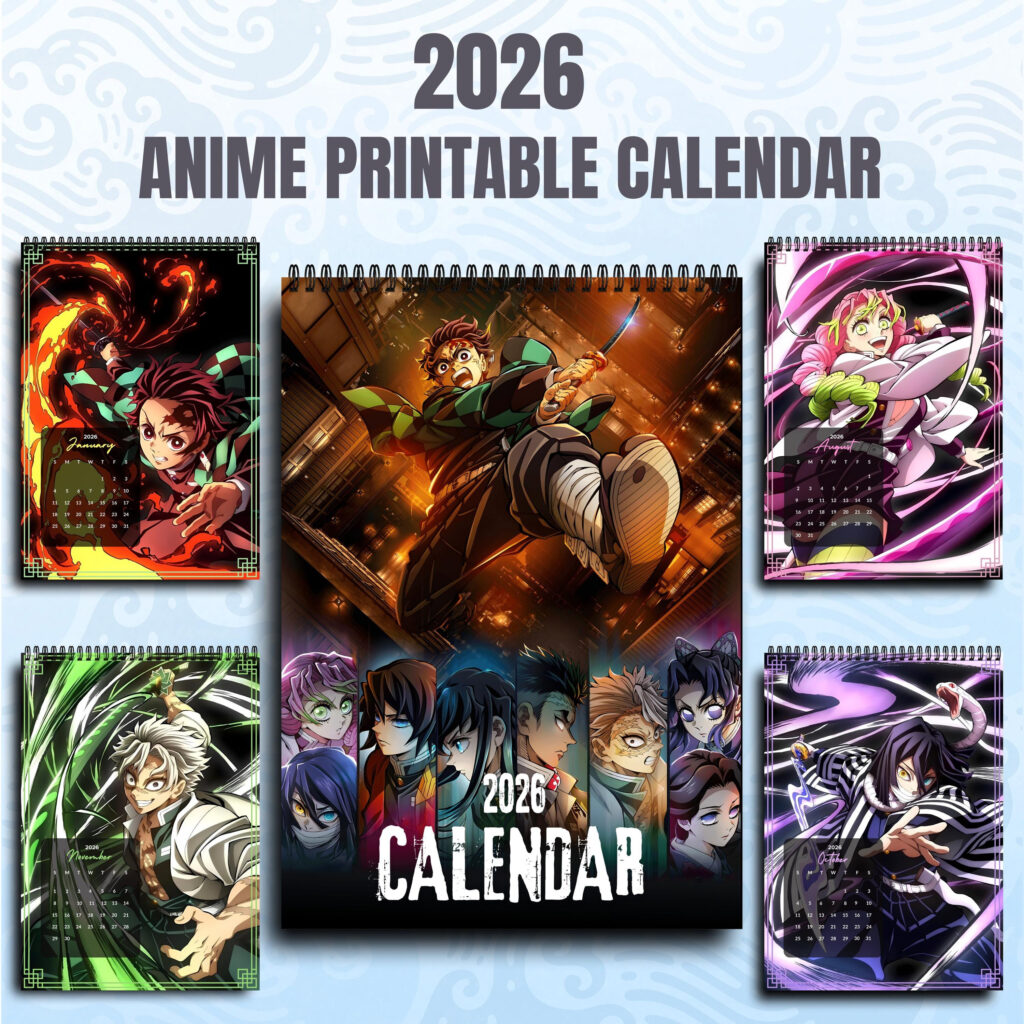 Anime Calendar 2026 Schedule | Printable Calendar